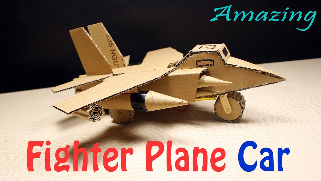 How to Make Amazing Fighter Plane Car From Cardboard - YouTube