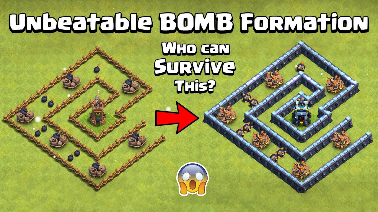 Epic Bomb TRAPS Formation | Traps Vs All Troops | Clash of Clans - YouTube