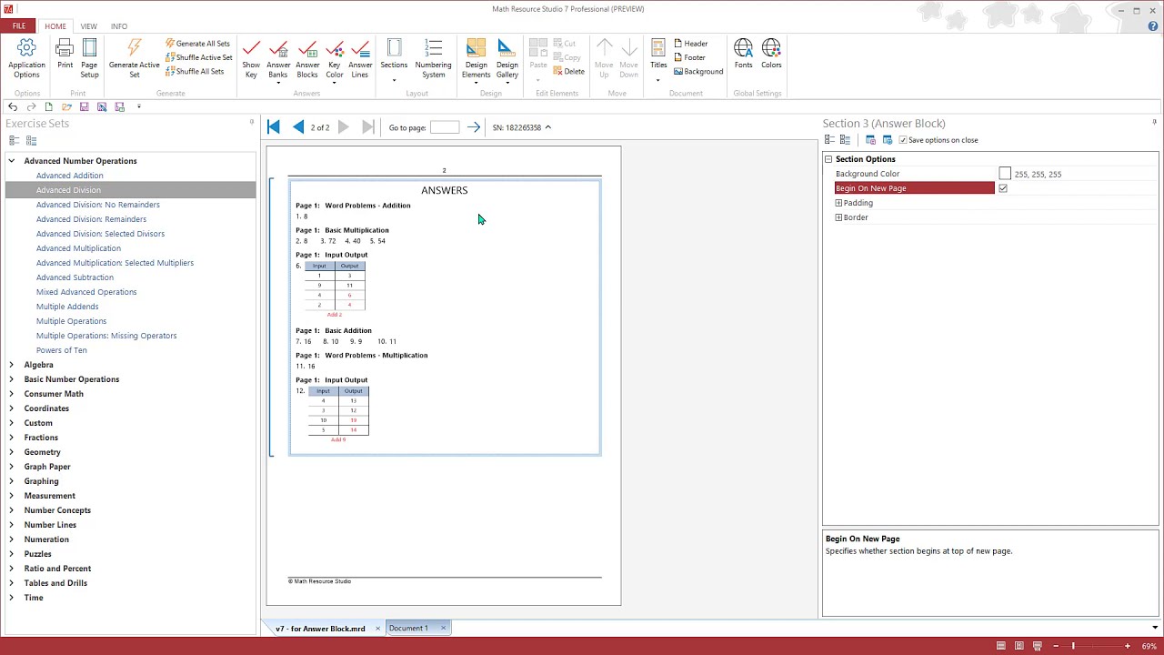 Math Resource Studio 7: Answer Blocks - YouTube