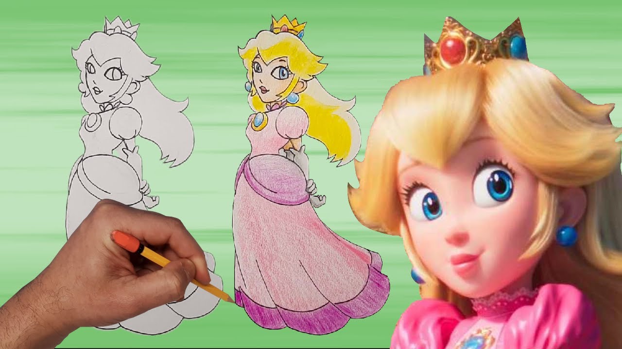How to Draw a Girl | PRINCESS PEACH from Super Mario | Easy Step-by ...