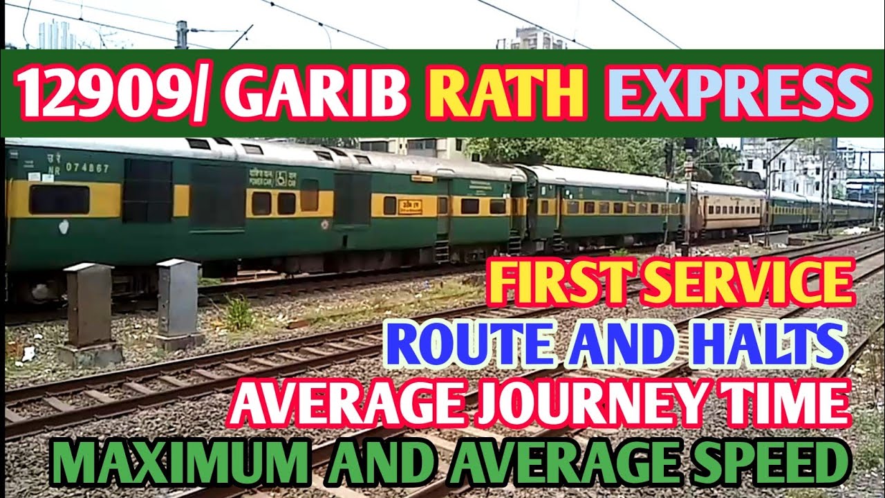 12909 GARIB RATH EXP | BANDRA TERMINUS-HAZRAT NIZAMUDDIN #indianrailway ...