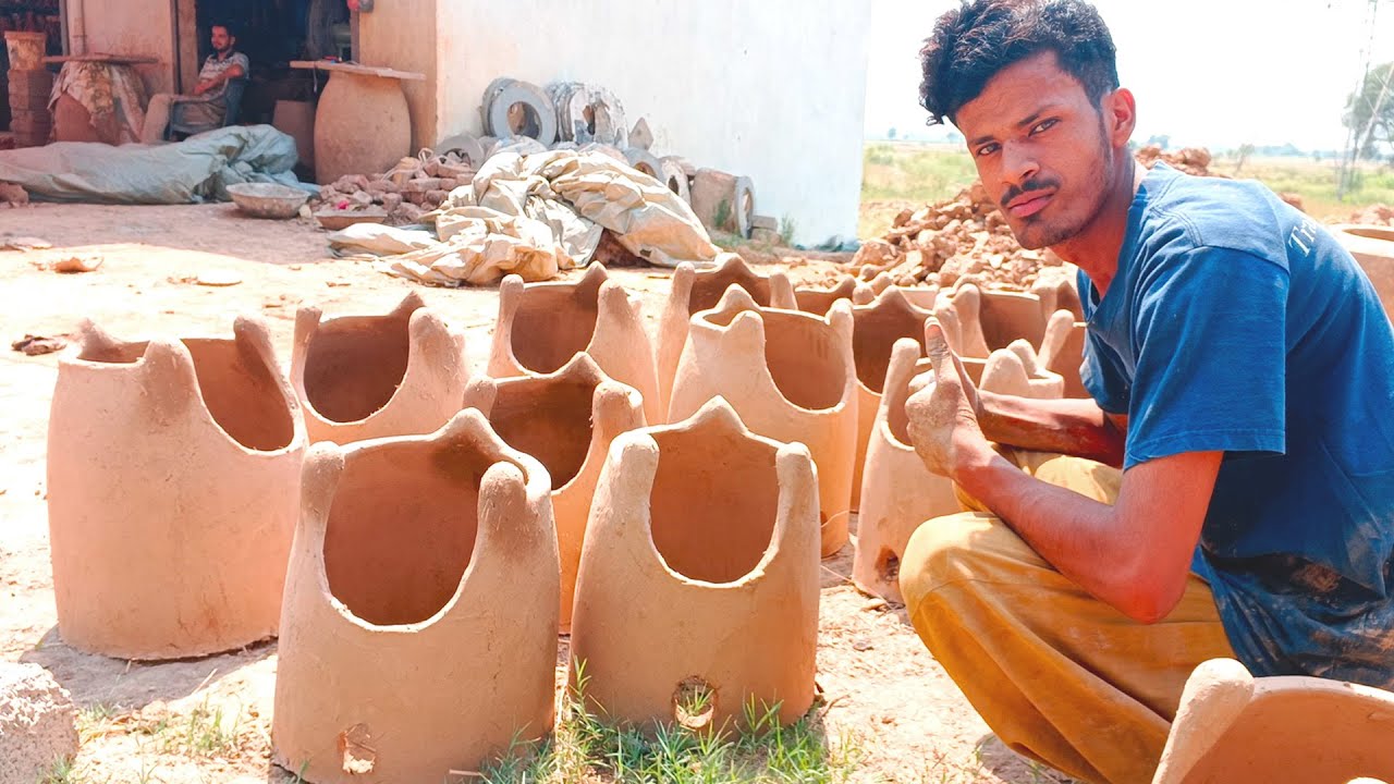 Skilled Boy Making Smokeless Wood Stove With Clay | Wood Stove Without ...