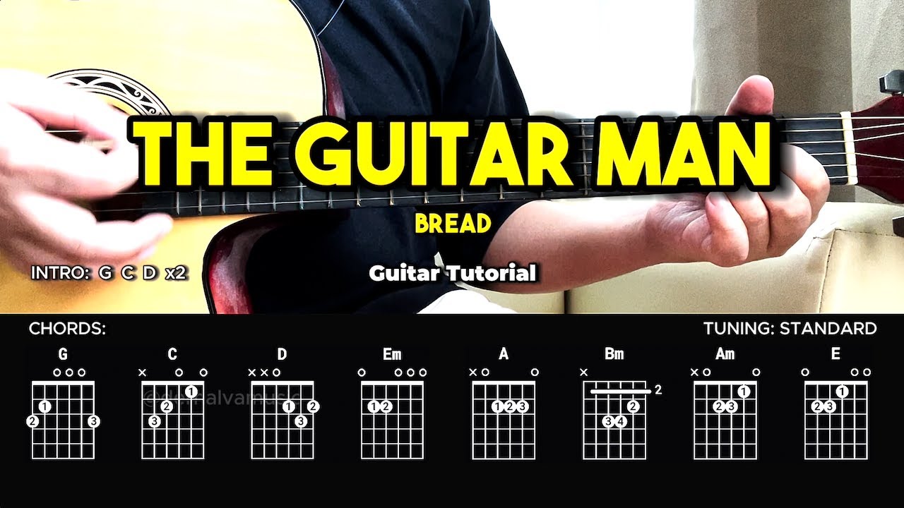 The Guitar Man - Bread | Easy Guitar Tutorial For Beginners (CHORDS ...