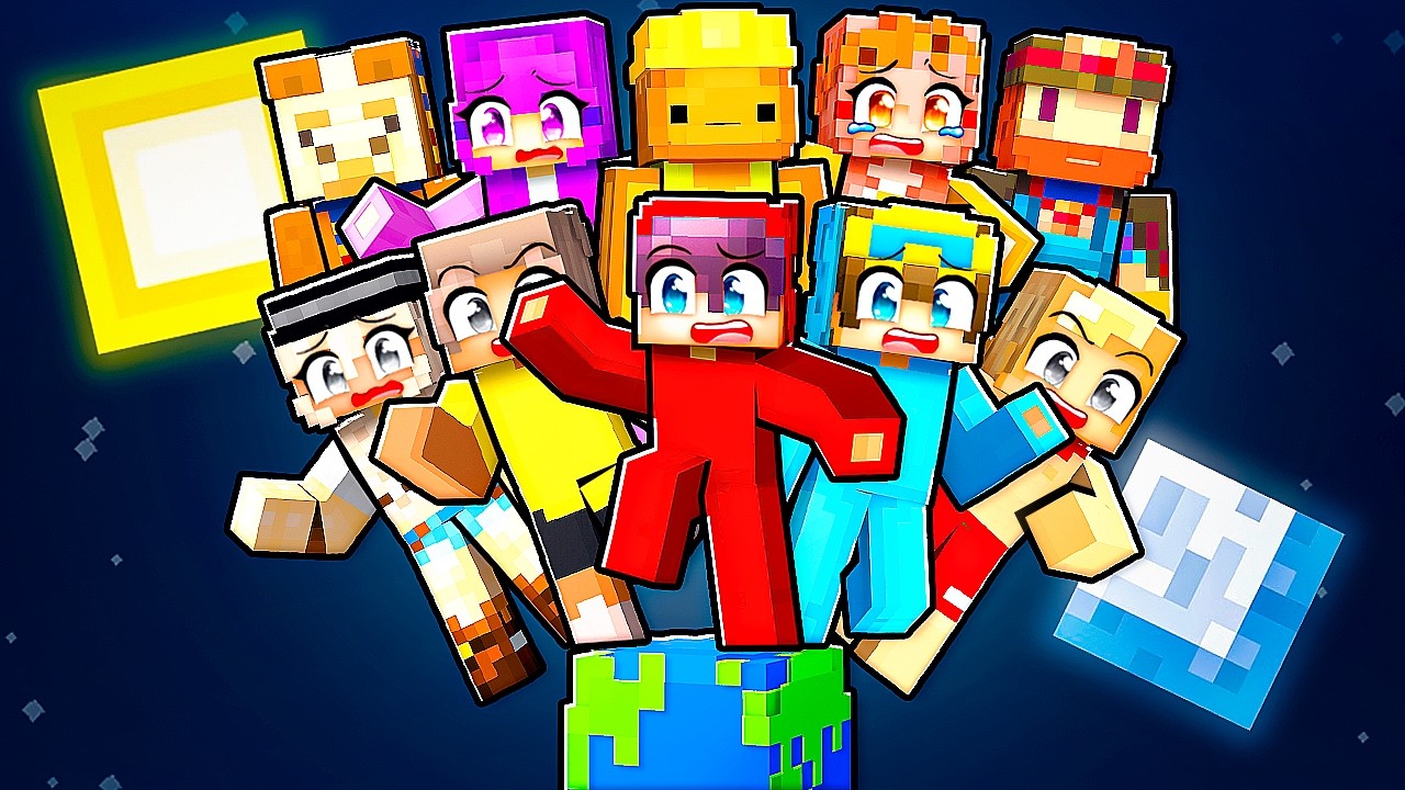 10 Friends On ONE PLANET in Minecraft! - YouTube