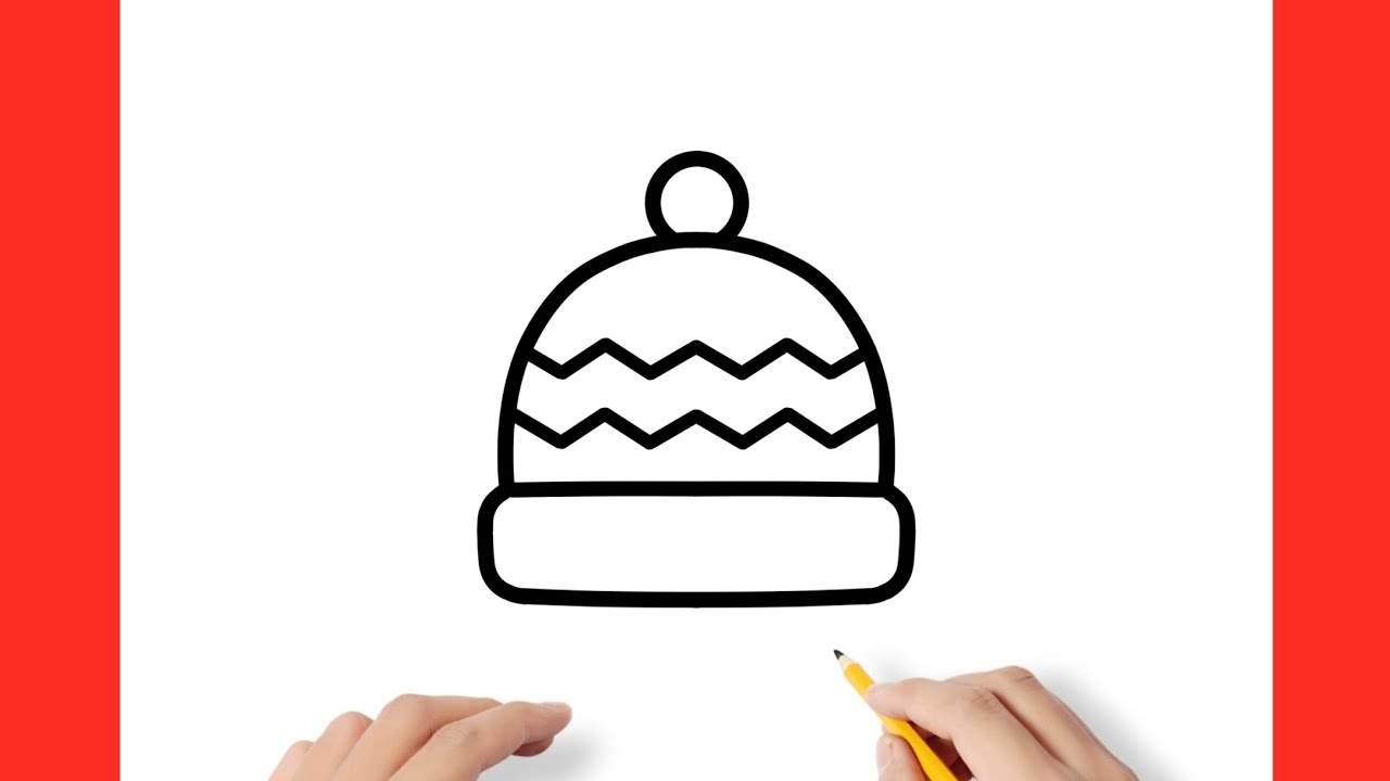 How to draw a WINTER HAT step by step / drawing cap easy - YouTube