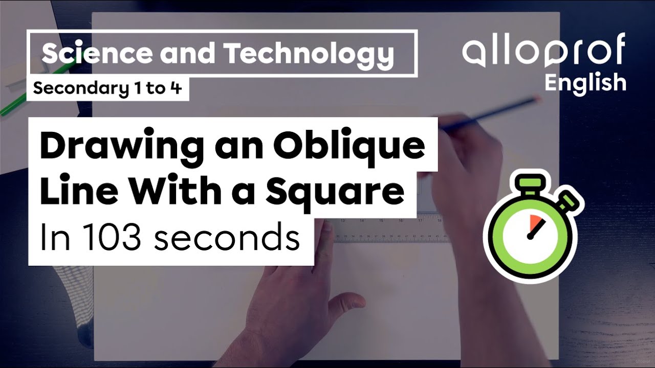 Drawing an Oblique Line With a Square | Science and Technology | Alloprof - YouTube
