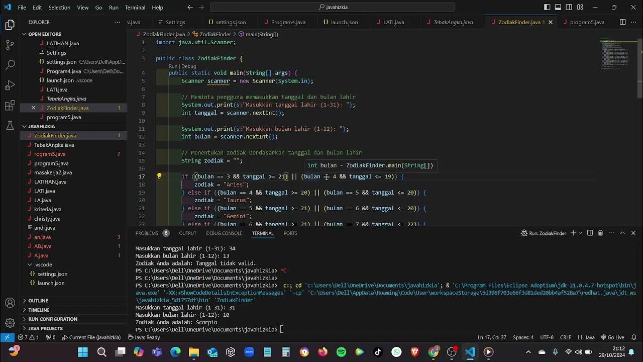 MEMBUAT PROGRAM MENENTUKAN ATAU MENCARI ZODIAK SESUAI DENGAN TANGGAL DAN BULAN LAHIR - YouTube