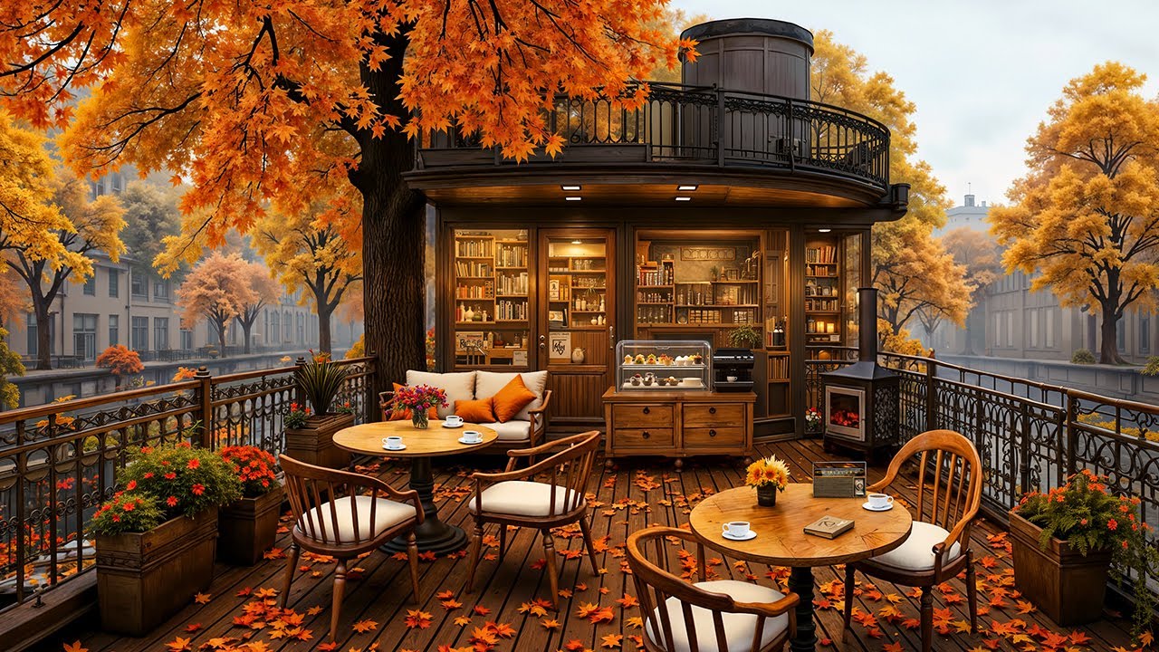 Charming Autumn Jazz Background Music to Stress Relief 🍂 Peaceful Café ...