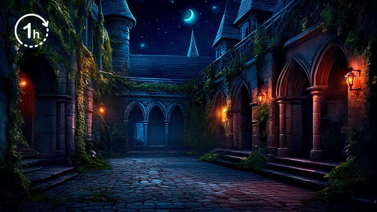 CASTLE COURTYARD (ASMR Night Ambience for Relaxation) - YouTube