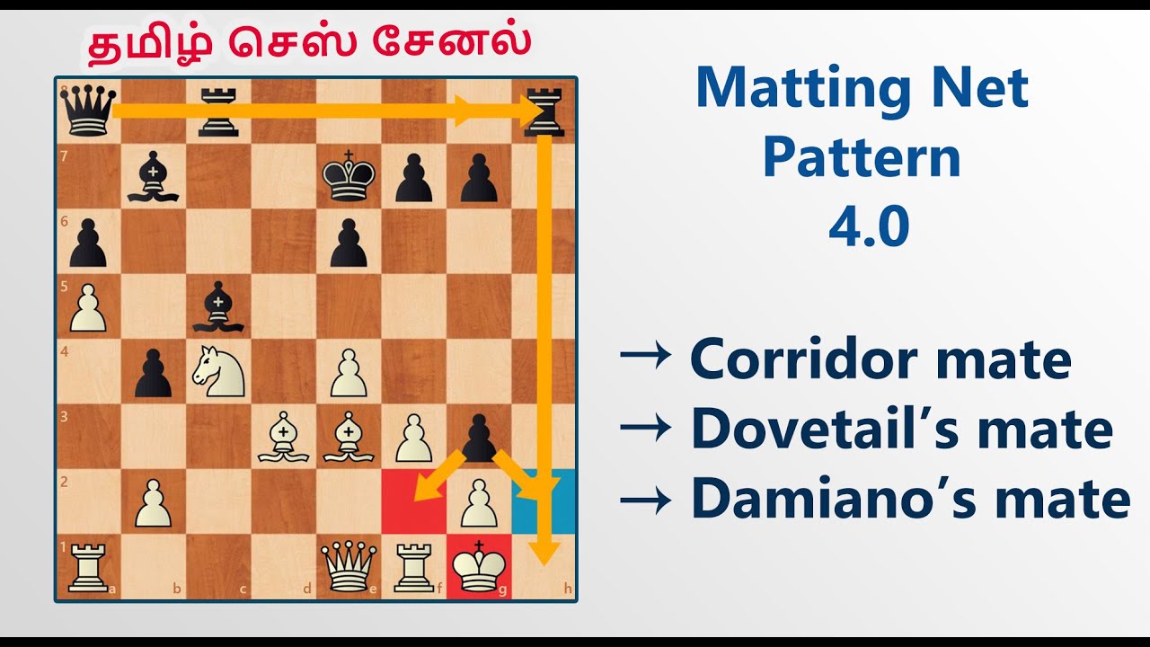 corridor mate ,dovetail's mate,damiano's mate,cozio's mate in tamil ...