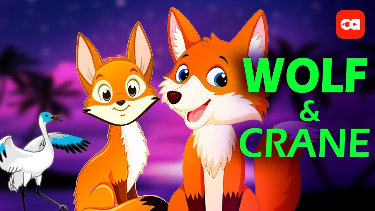 WOLF and CRANE : CARTOON STORY FOR KIDS : ENGLISH - YouTube