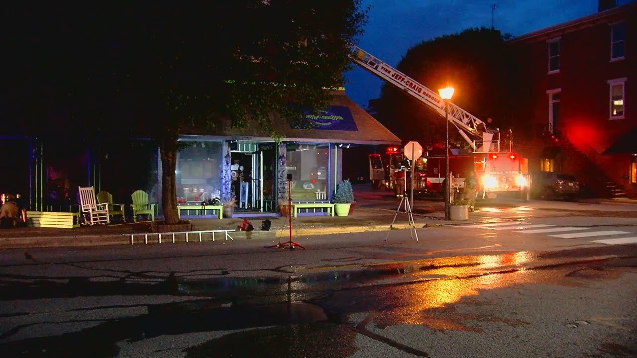 Crews battle fire at Vevay Antique Mall and Curiosity Emporium - YouTube