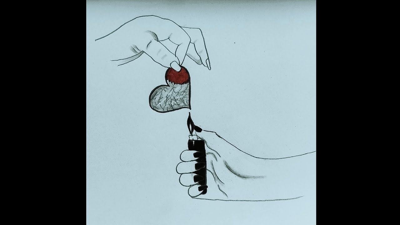 How To Draw A Heart With Lighter Sketch | Draw A Heart with Lighter ...