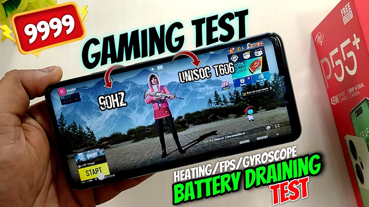 itel P55 Plus PUBG (BGMI) Gaming, Heating, Graphics, Gyroscope & FPS ...