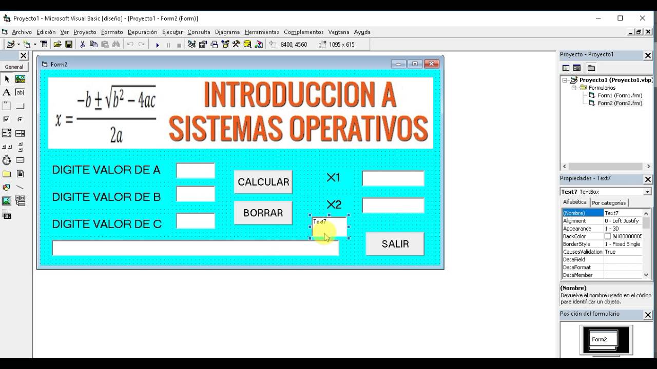 calculadora ecuaciones cuadráticas visual basic - YouTube