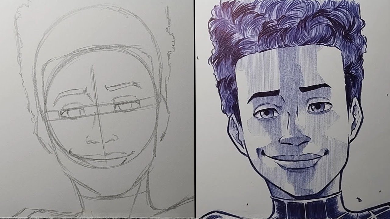 Drawing Tutorial || How To Draw MILES MORALES - [SPIDERMAN : MILES ...