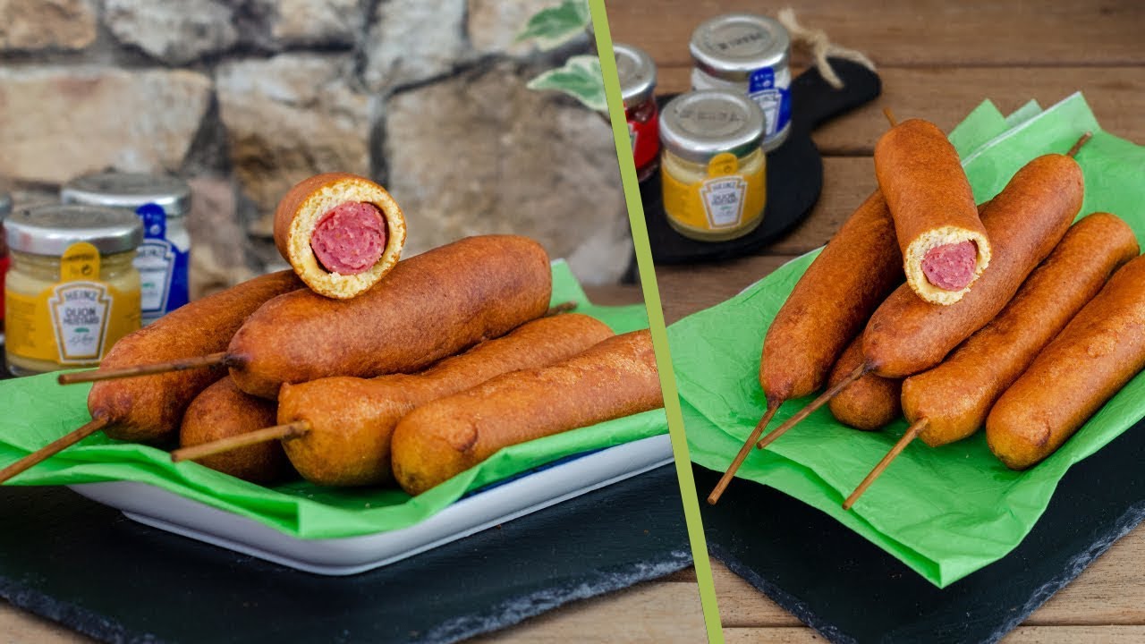 CORN DOG (SOSİSLİ) TARİFİ - Corn Dog Recipe - Kore Sokak Yemeği - YouTube