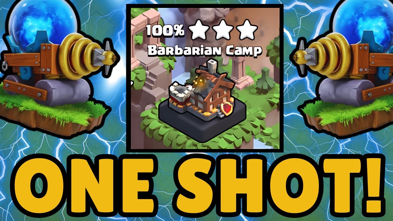 How to One Shot Barb Camp | Default Layout | Best Clan Capital Attack ...