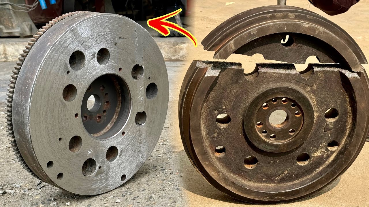 Flawless Process // A Too Thick Broken Clutch Flywheel Repaired That ...