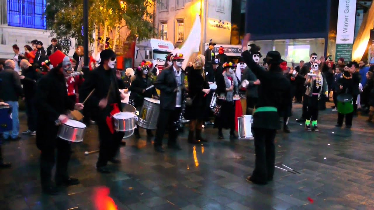 Hull Samba playing Samba at Sheffield fright night on 27th Oct - YouTube