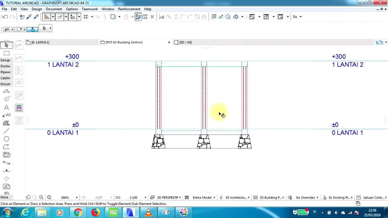 Tutorial Archicad 21 Cara Membuat Elevasi Lantai (Level Dimension) - YouTube
