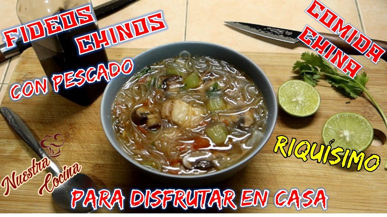 Fideos Chinos con pescado. del Bufet de comida china🍜 - YouTube