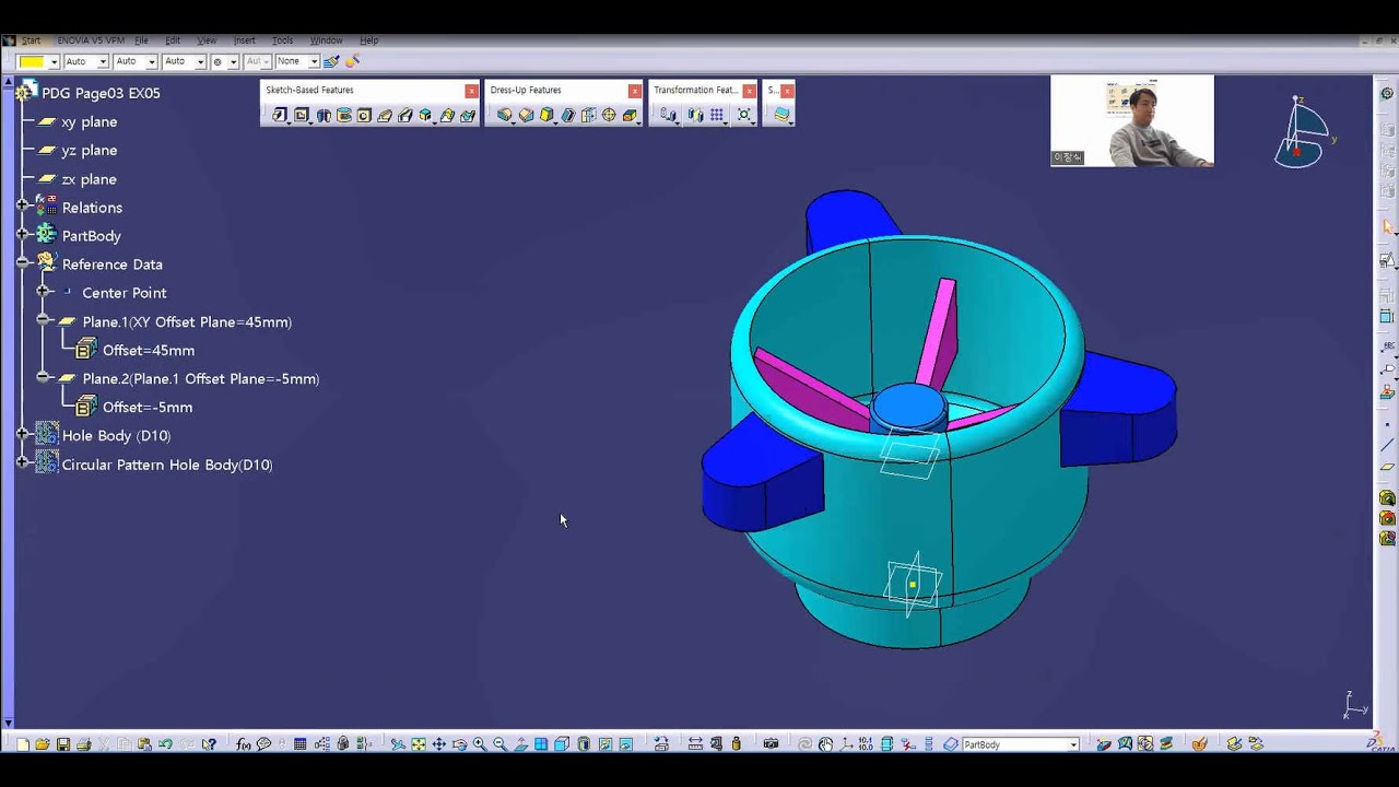 CATIA 솔리드 모델링 3rd 페이지 예제 - 05_01 (Multi-Body & Relational Design 작업 방식 ...