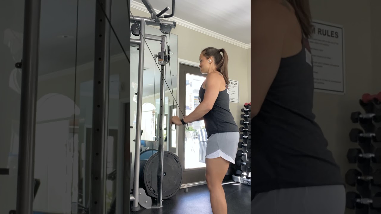 Cross Cable Tricep Pushdown (Stepped Back) - YouTube