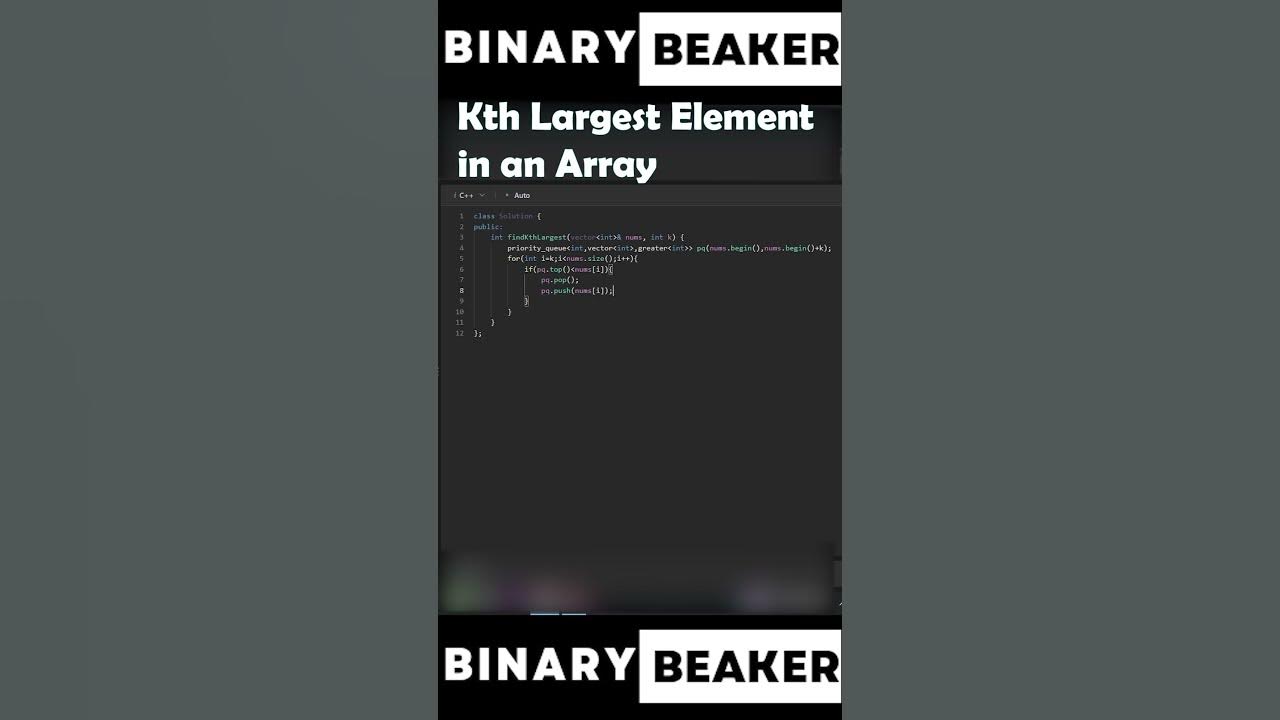 Leetcode 215 Kth Largest Element In An Array Leetcode Codingchallenge Dsa Leetcodeproblems
