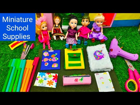 Abi making Miniature School Supplies| My Barbie Shows