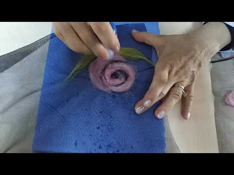 keçe iğneleme tekniği ile fular yapımı #feltart #keçe #feltwork