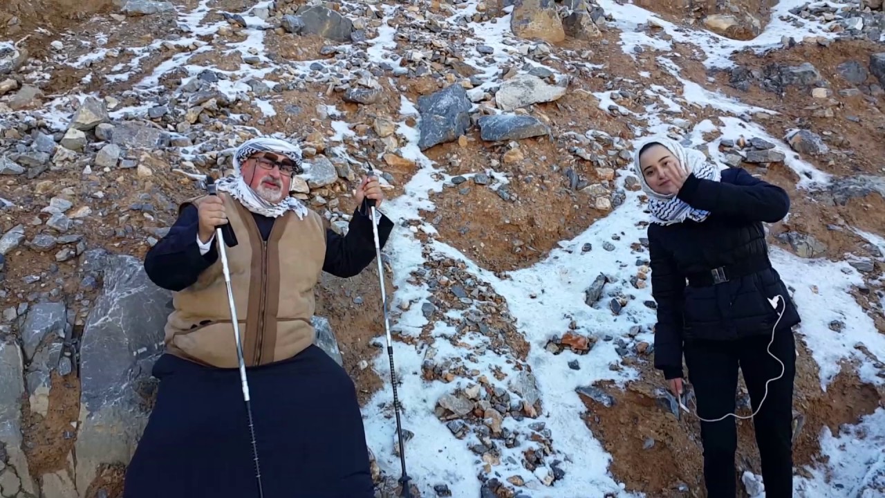 Snow on Jabal Jais Mountain in Ras Al Khaimah UAE ثلوج على جبل جيس في ...