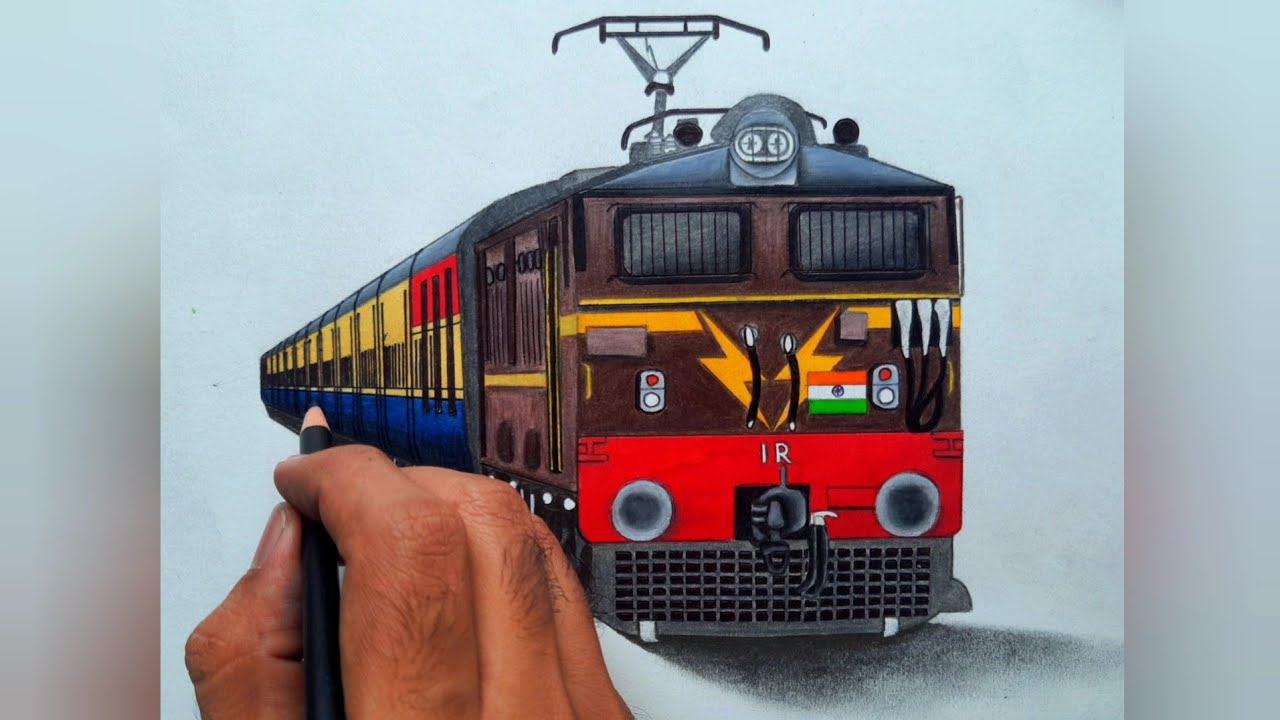Combining present with past !! Drawing ICF Shatabdi express hauled by ...