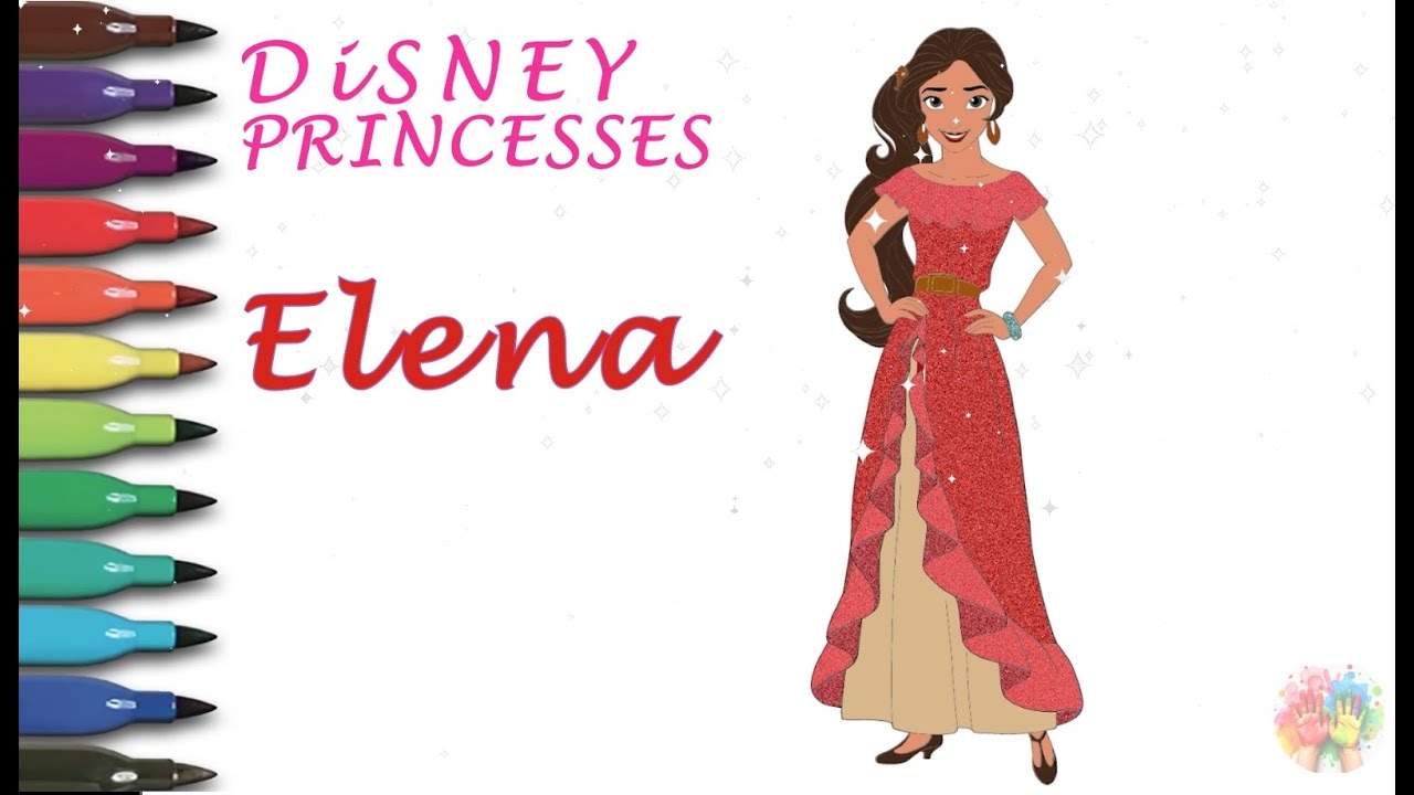 Princess coloring book | How to Draw Elena | Disney Elena | happy ...