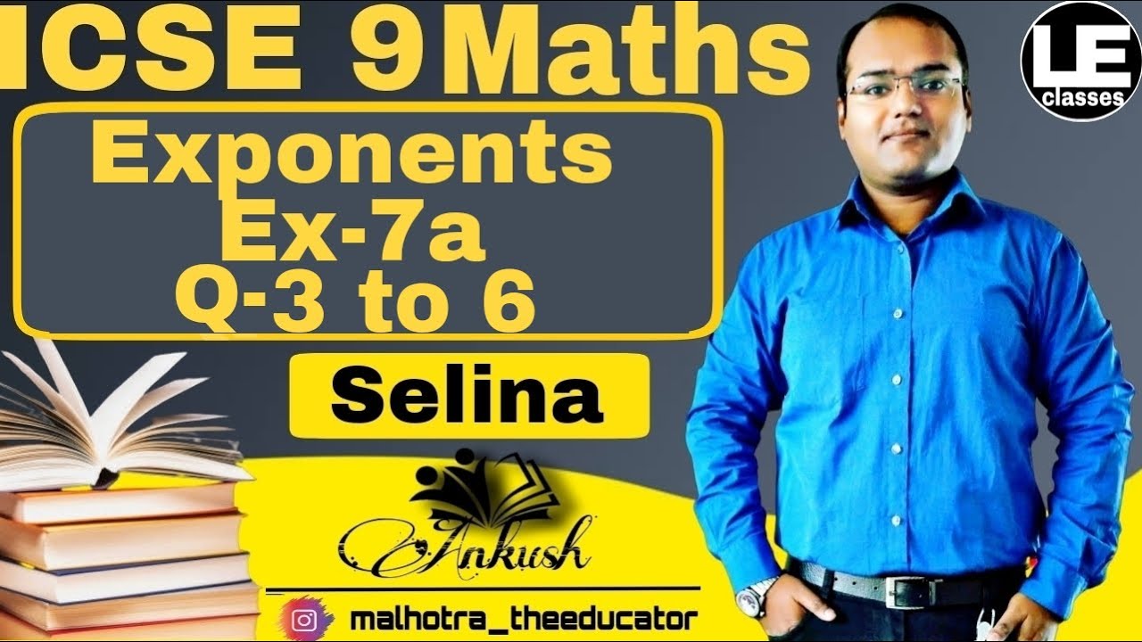 Indices Exponents Ex 7a Class 9 maths | ICSE Concise Mathematics Class ...
