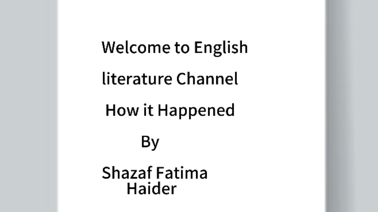 How It Happened|By Shazaf Fatima Haider|Plot,Theme, Characters, Summary ...