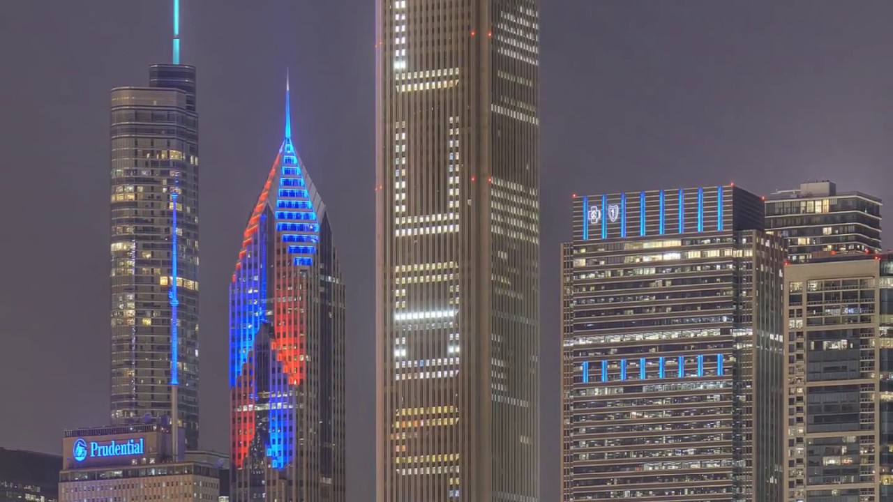 Cubs World Series Chicago Skyline 2016 - YouTube