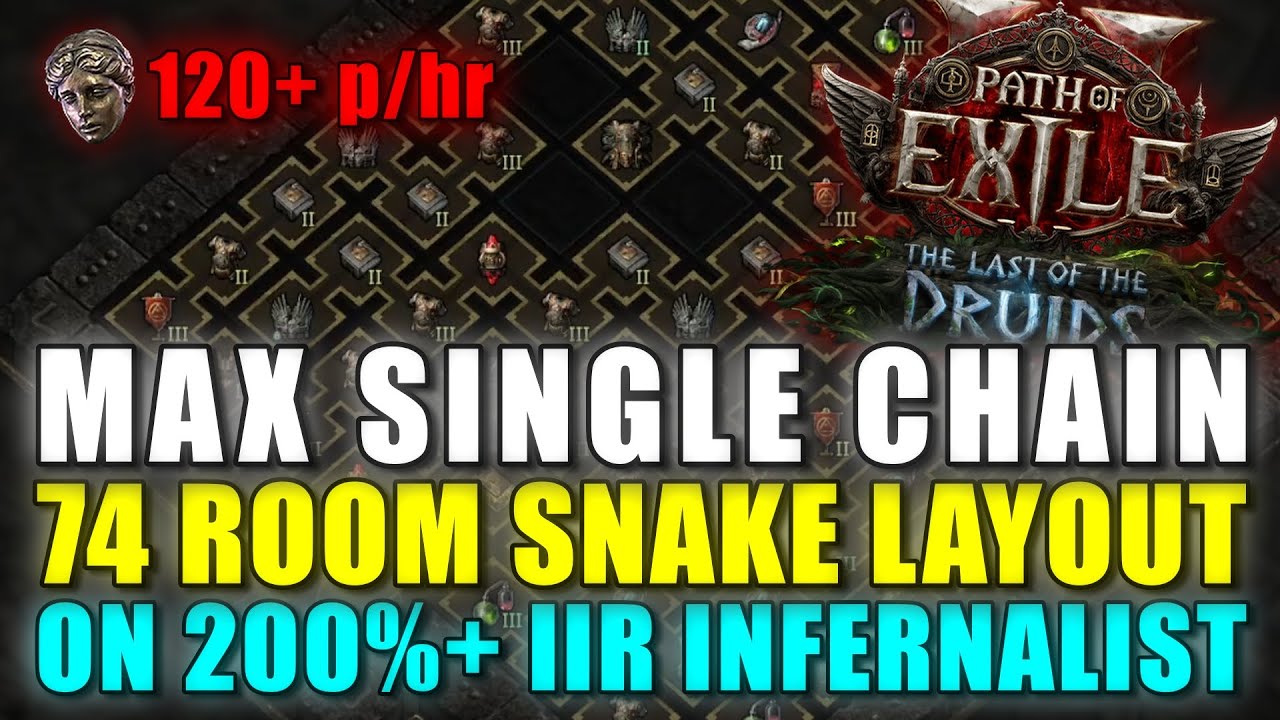 ONE Snake - 74 Room Chain - 120+ Div/Hour on 200% rarity Infernalist ...