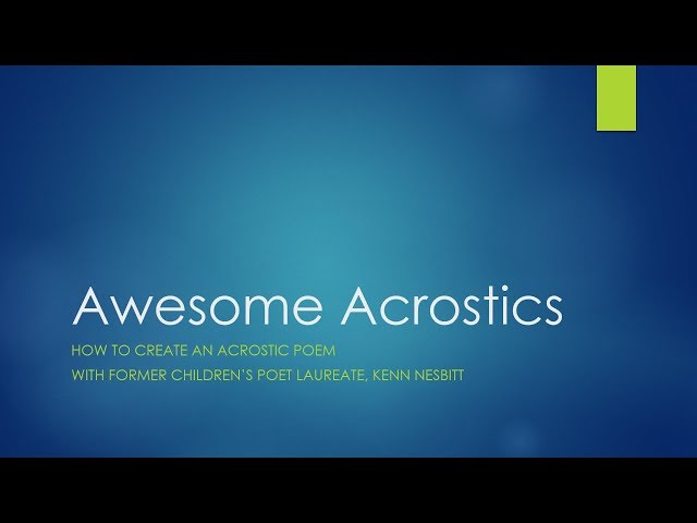 What Are Examples Of Acrostic Poems - Infoupdate.org