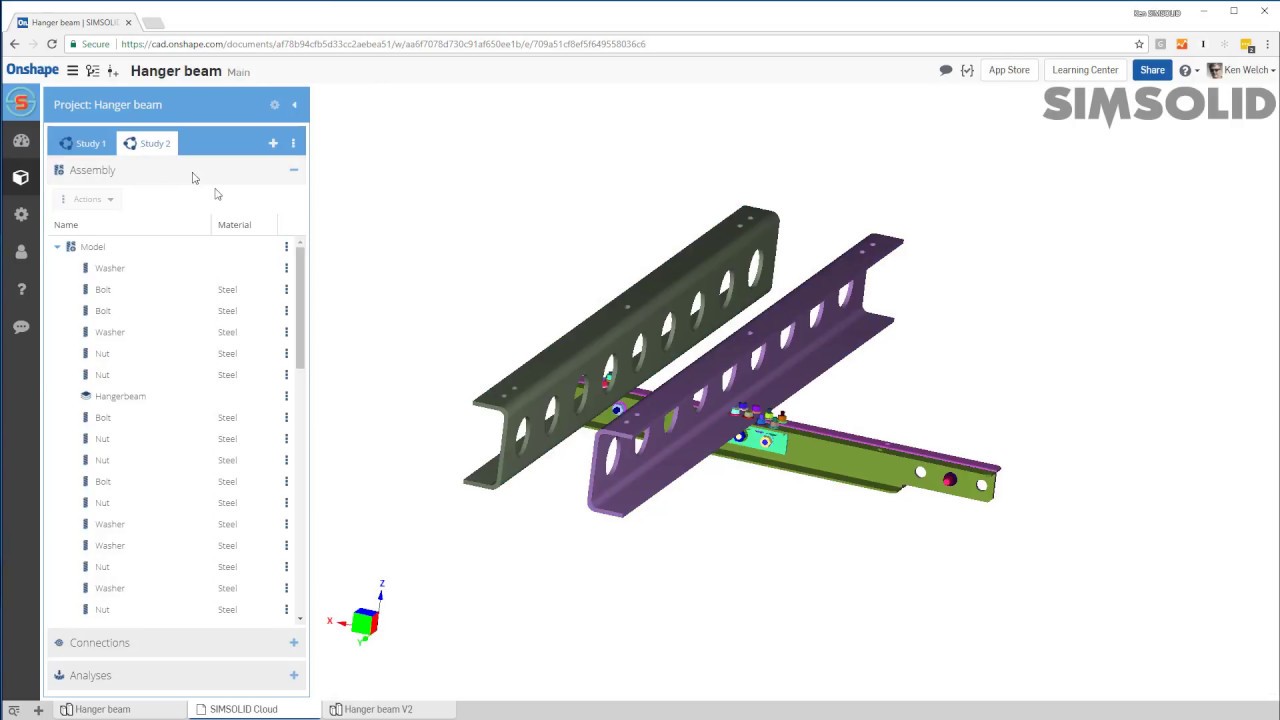 Structural analysis in Onshape using SIMSOLID Cloud - YouTube