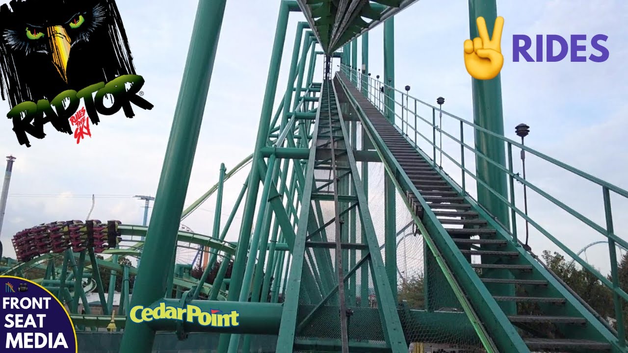 Two Rides on Raptor roller coaster at Cedar Point - YouTube