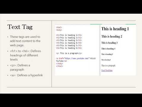 HTML tags in WEB PROGRAMMING. - YouTube