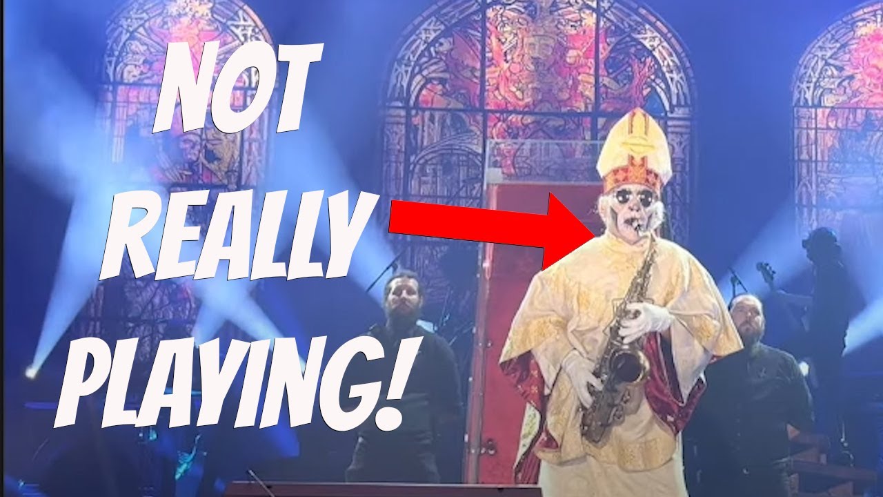 Papa Nihil of Ghost FAKES the Saxophone solo in Miasma! - YouTube
