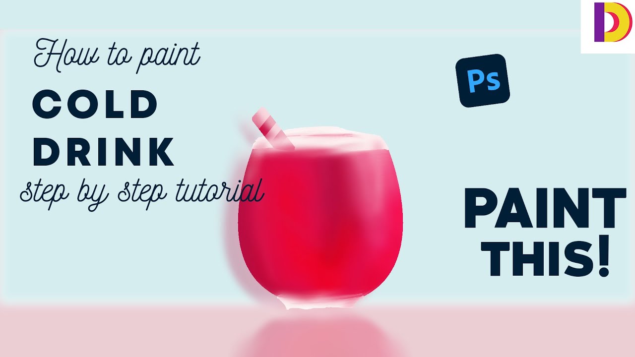 How To Draw & Paint Drink | Adobe Photoshop Tutorial | Step by Step ...