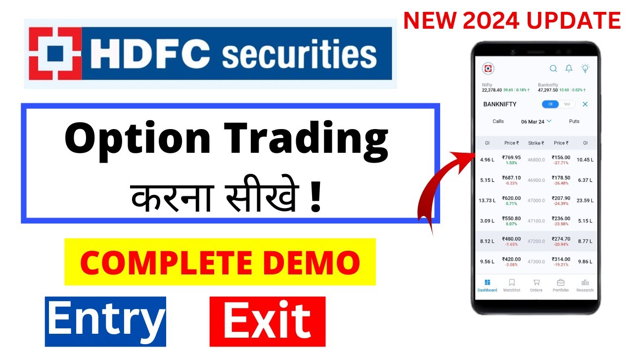 Option Trade कैसे करें in HDFC Securities Mobile Trading| Option ...