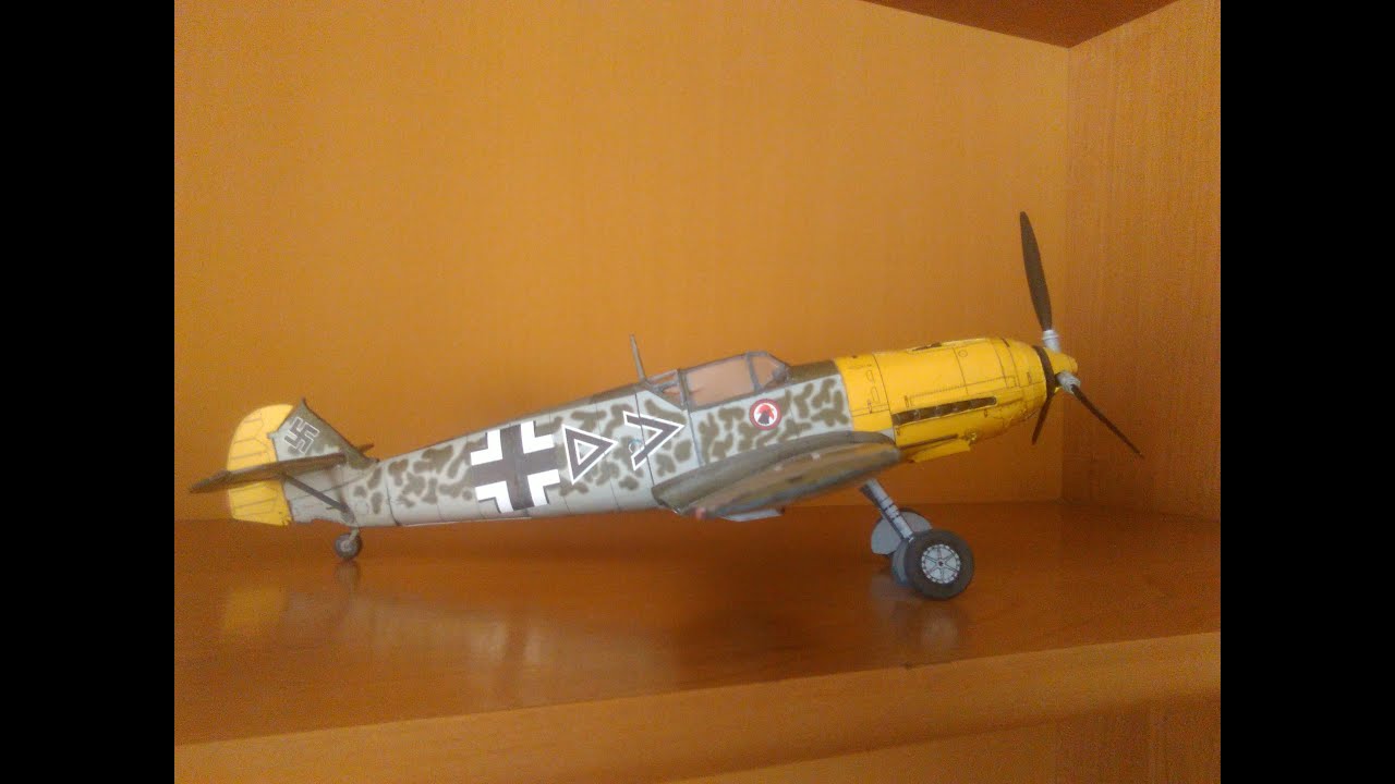 MESSERSCHMITT BF-109 E4 | Paper model 1/33 Model kartonowy - YouTube
