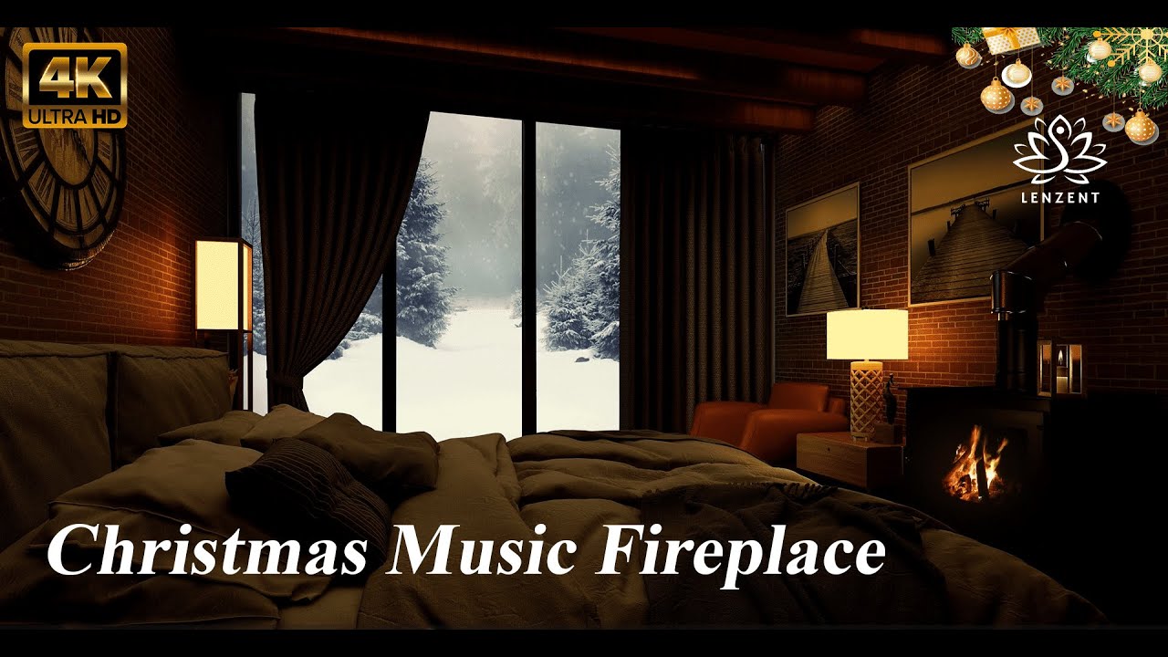 Fireplace Christmas Music - Relaxing Ambient Background - Cozy ...