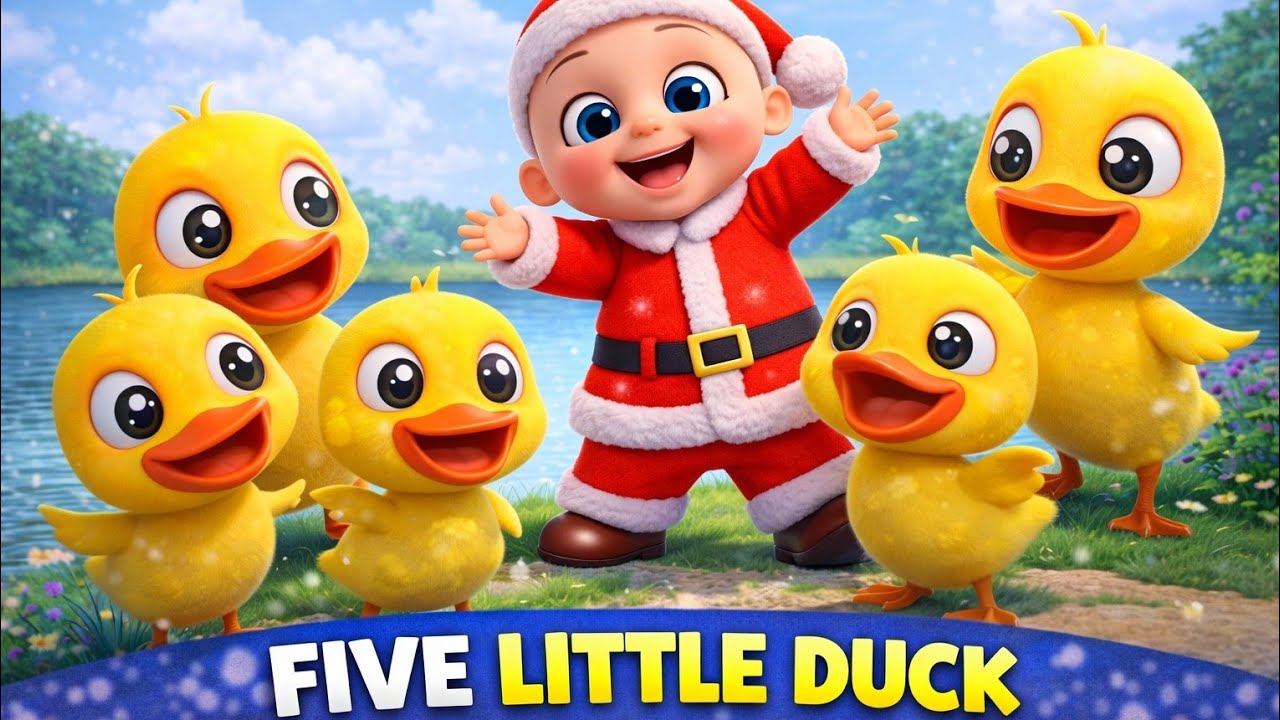 📌 Five Little Ducks 🦆🎶💛 | Cute Babies Enjoying Duck Family Song 😄 ...
