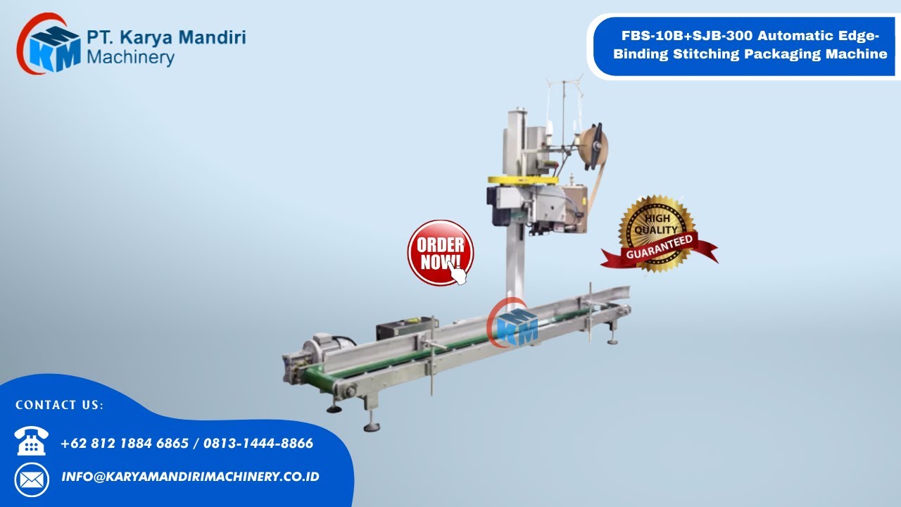 FBS-10B + SJB-300 Automatic Edge-Binding Stitching Packaging Machine ...