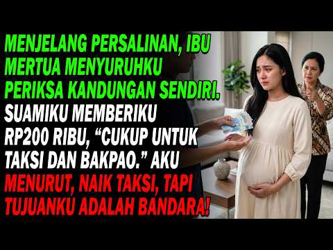 Menjelang melahirkan,ibu mertua menyuruhku periksa sendiri.Suami memberi Rp200 ribu untuk taksi dan.